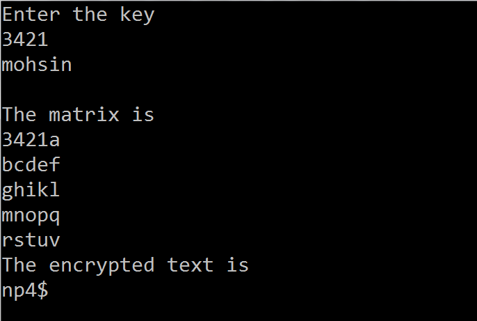 C Code To Encrypt Message Using PlayFair Monarchy Cipher Basic 